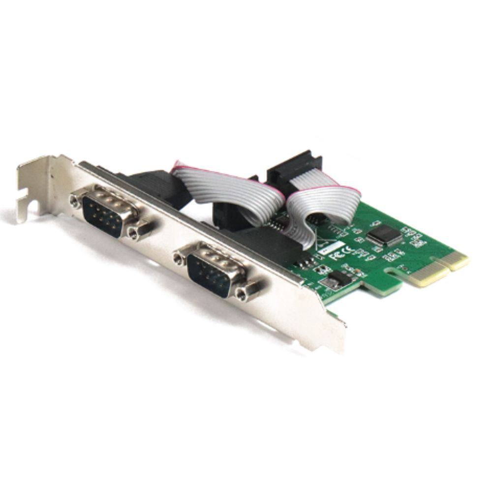Placa PCI-Express c/ 2 portas serias RS232 db-9 perfil alto e baixo – Connexxus