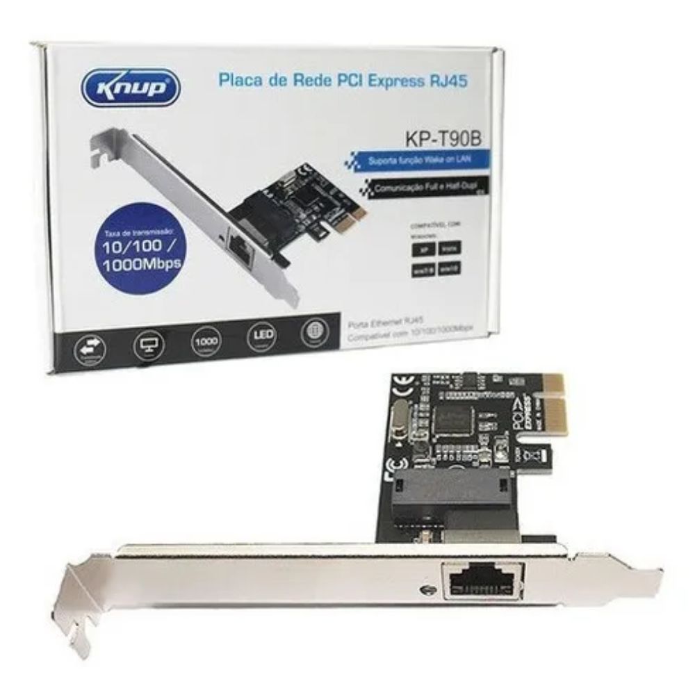 Placa De Rede Giga Pci-express Pcie X1 10/100/1000 Mb/s Rj45 – Connexxus